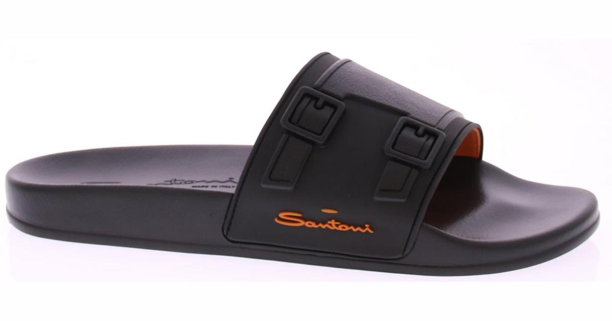 Santoni 21725 Sandalen/slippers Zwart maat 10-5 | Klijsen Schoenmode